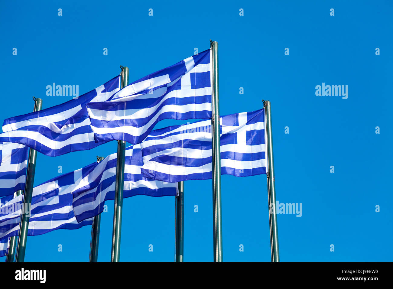 emblem, greece, flag, firmament, sky, fly, flies, flys, flying, blue ...