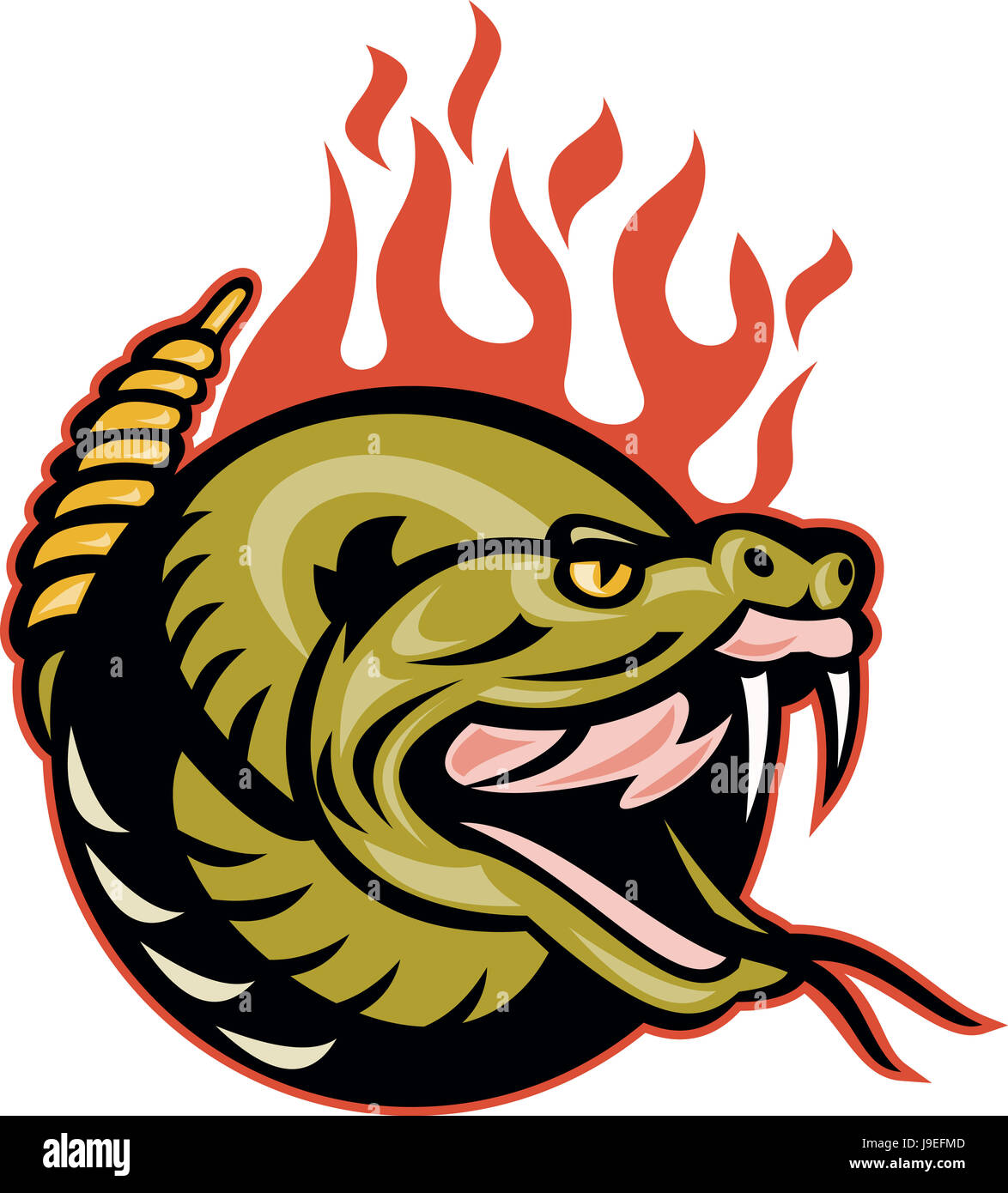 isolated, graphics, animal, reptile, illustration, flame, flames, snake ...