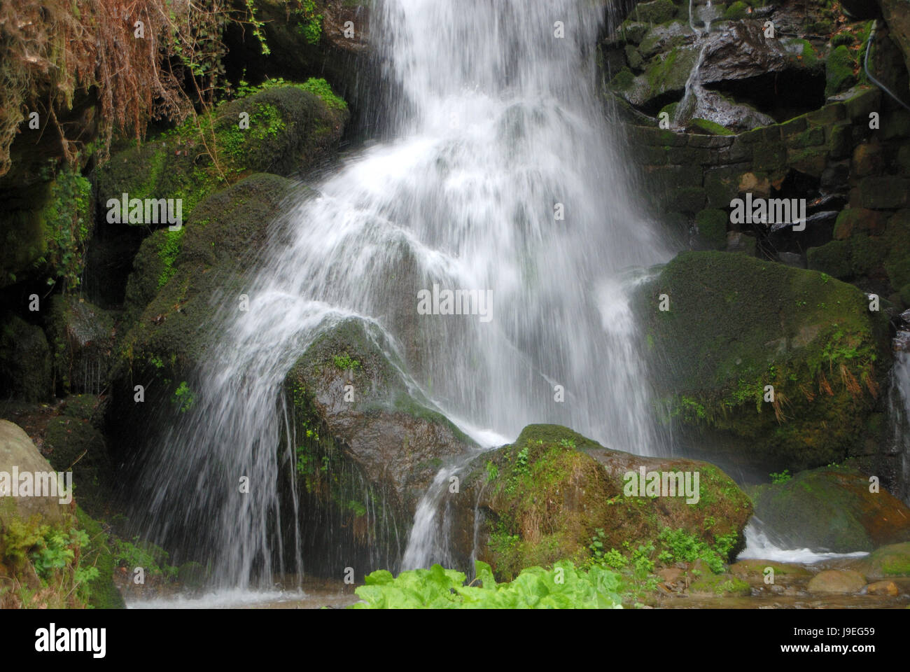 rock, waterfall, water, nature, motion, postponement, moving, movement ...