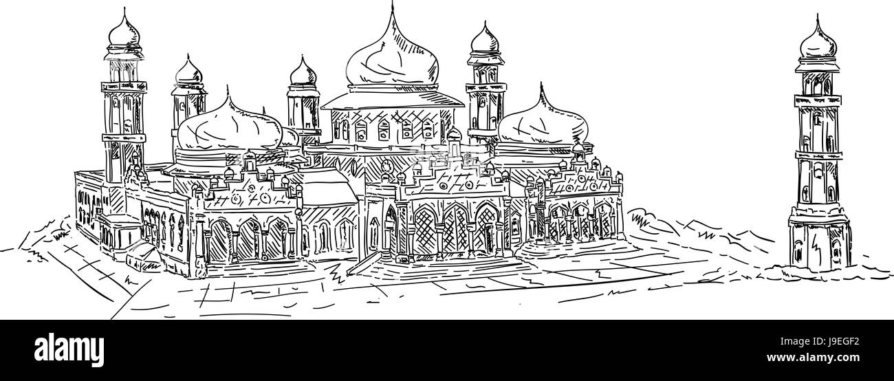 isolated, colour, illustration, paint, draw, cartoon, tower, religion ...