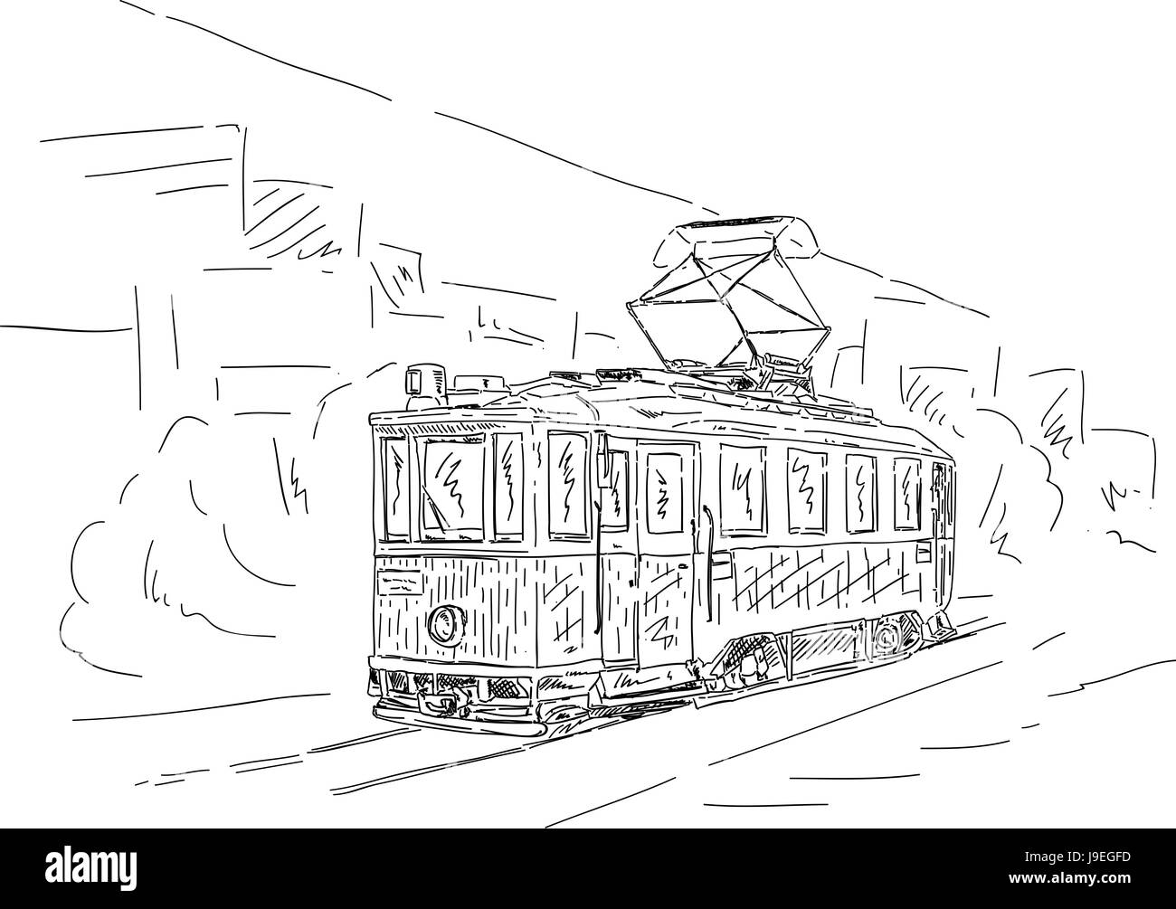 Isolated illustration cartoon draw railway hi-res stock photography and ...