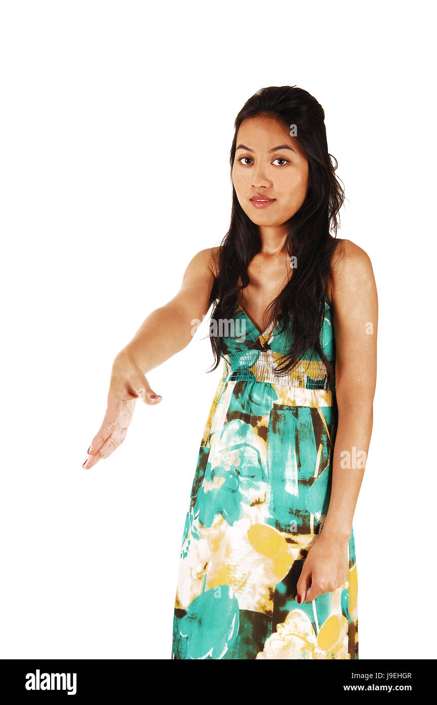 woman, standing, slim, twenties, dress, arid, sligth, lean, gaunt, thin ...