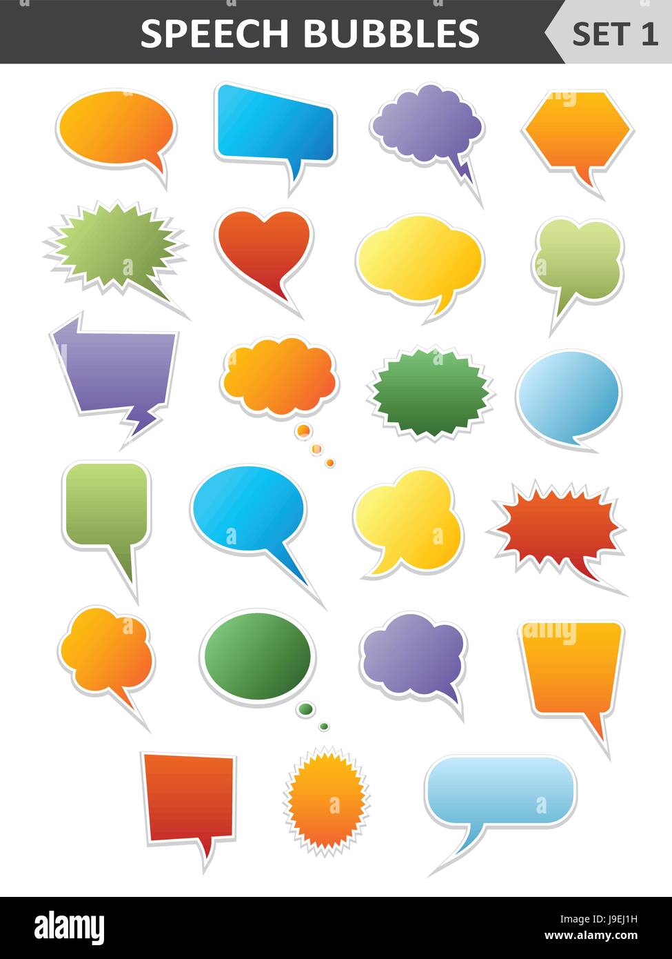 Colorful speech bubbles. Set 1. Vector Illustration Stock Vector Image ...