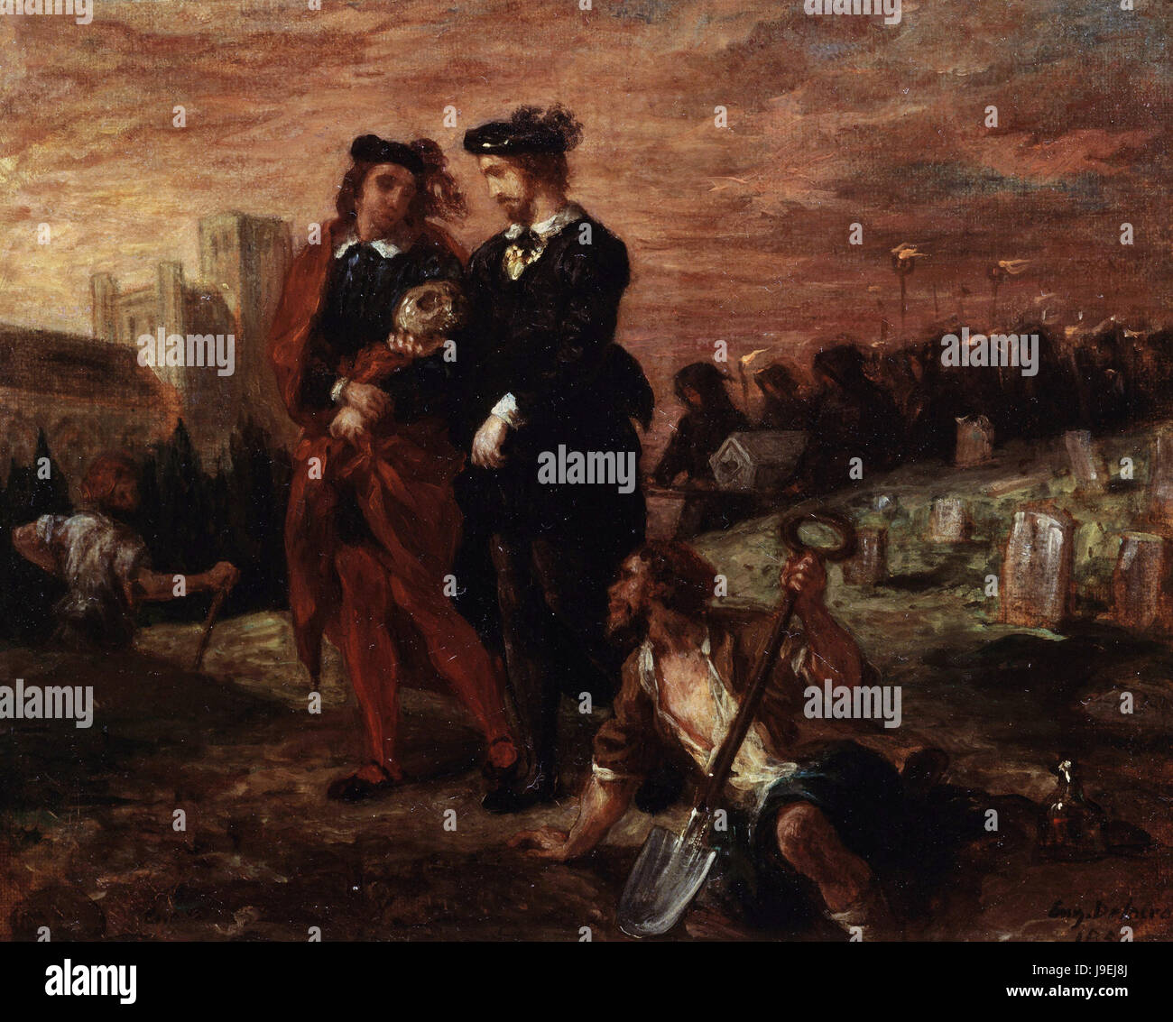 Eugène Delacroix - Hamlet and Horatio at the Cemetary (Act V) 1859 ...