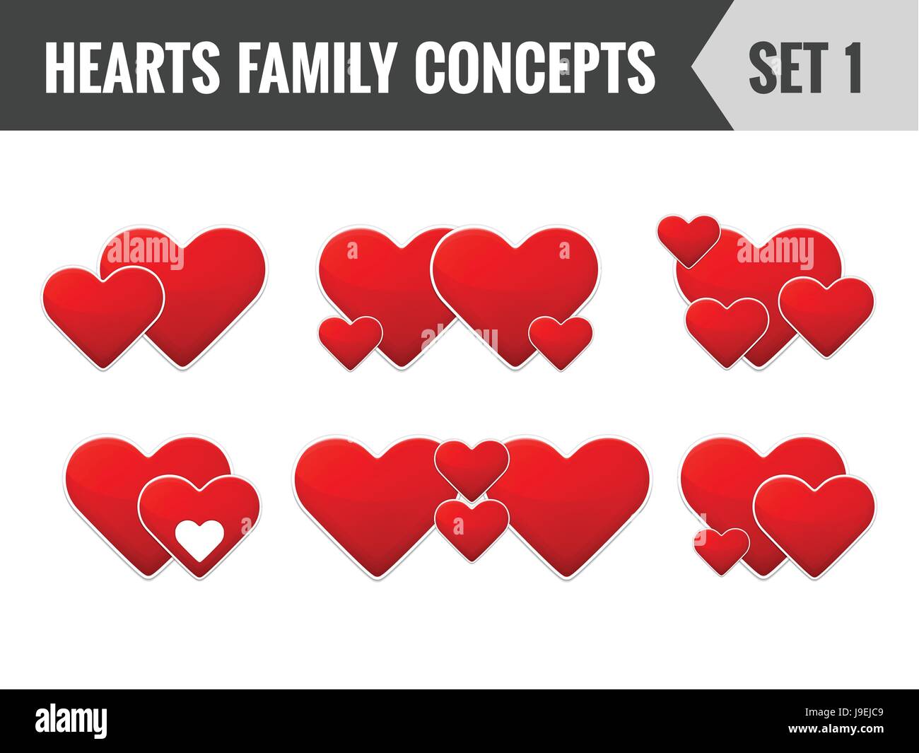 Two hearts vector vectors hi-res stock photography and images - Alamy