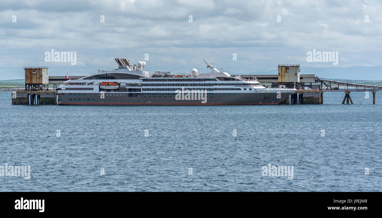 A vew of the 'Le Boreal' passenger cruise ship in dock s at Holyhead on ...