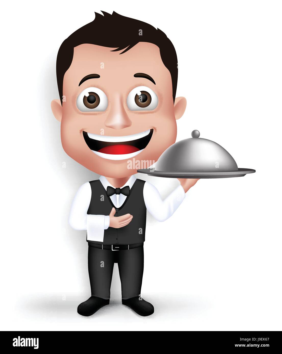 Restaurant Waiter Serving Clipart