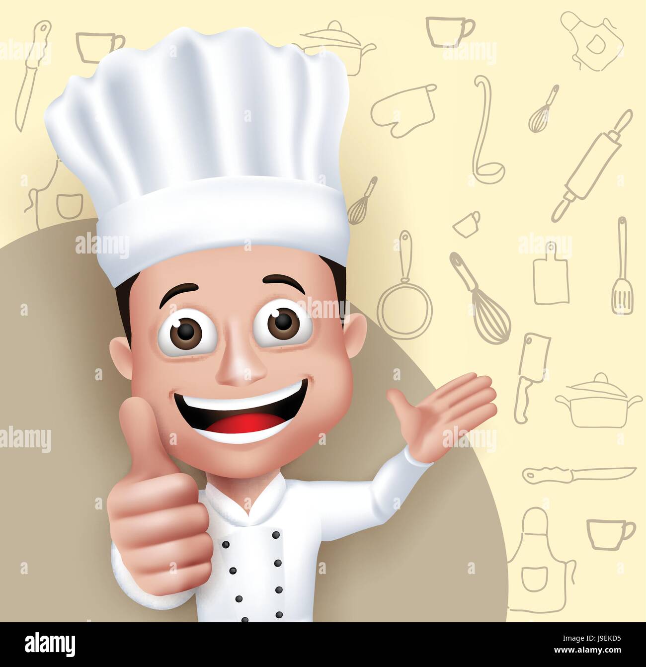 Chefs cooking in restaurant Stock Vector Images - Alamy