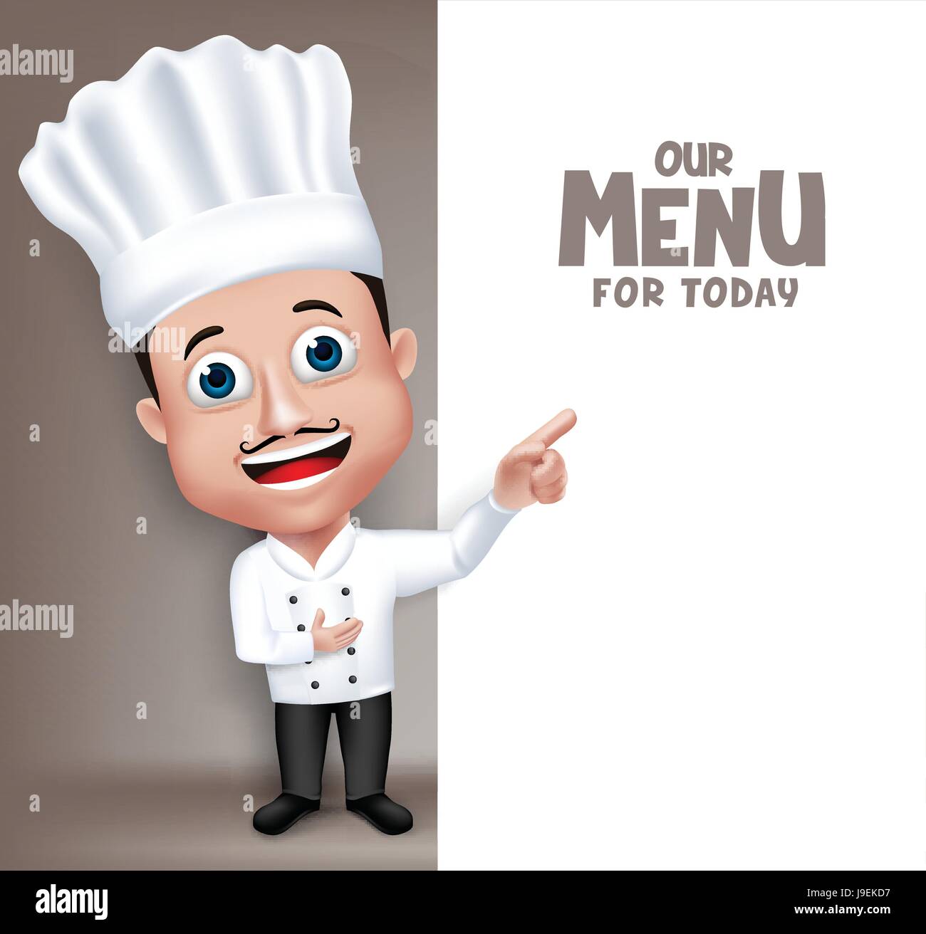 Young Friendly Professional Chef Cook Character in Restaurant Uniform ...