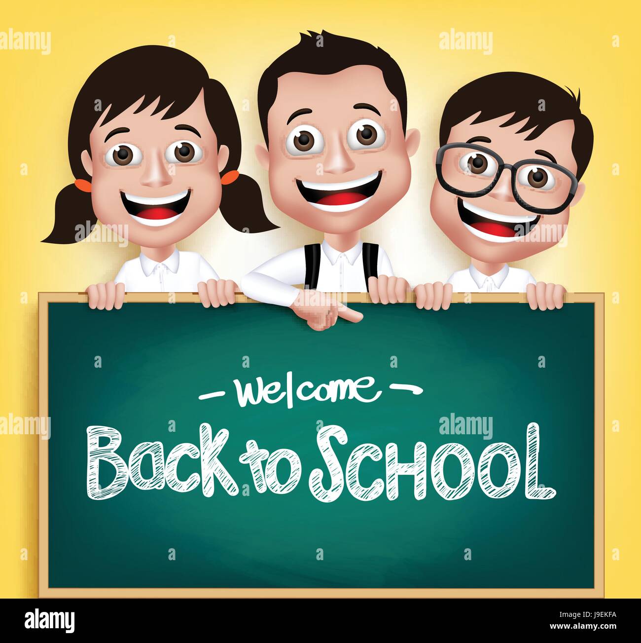 Girls school uniform chalk board Stock Vector Images - Alamy