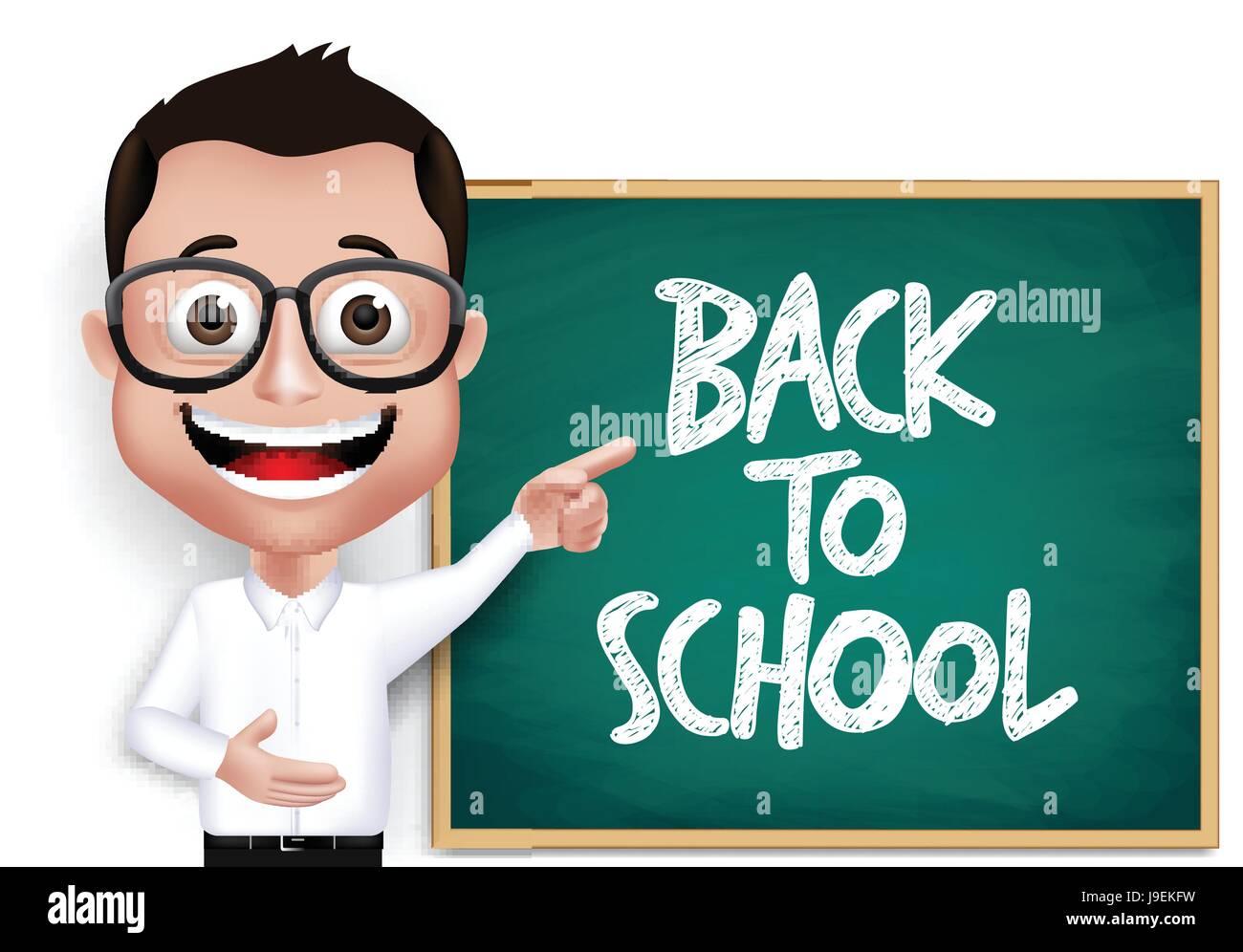 Genius Nerd Student, Professor or Teacher with Eyeglasses Happy ...