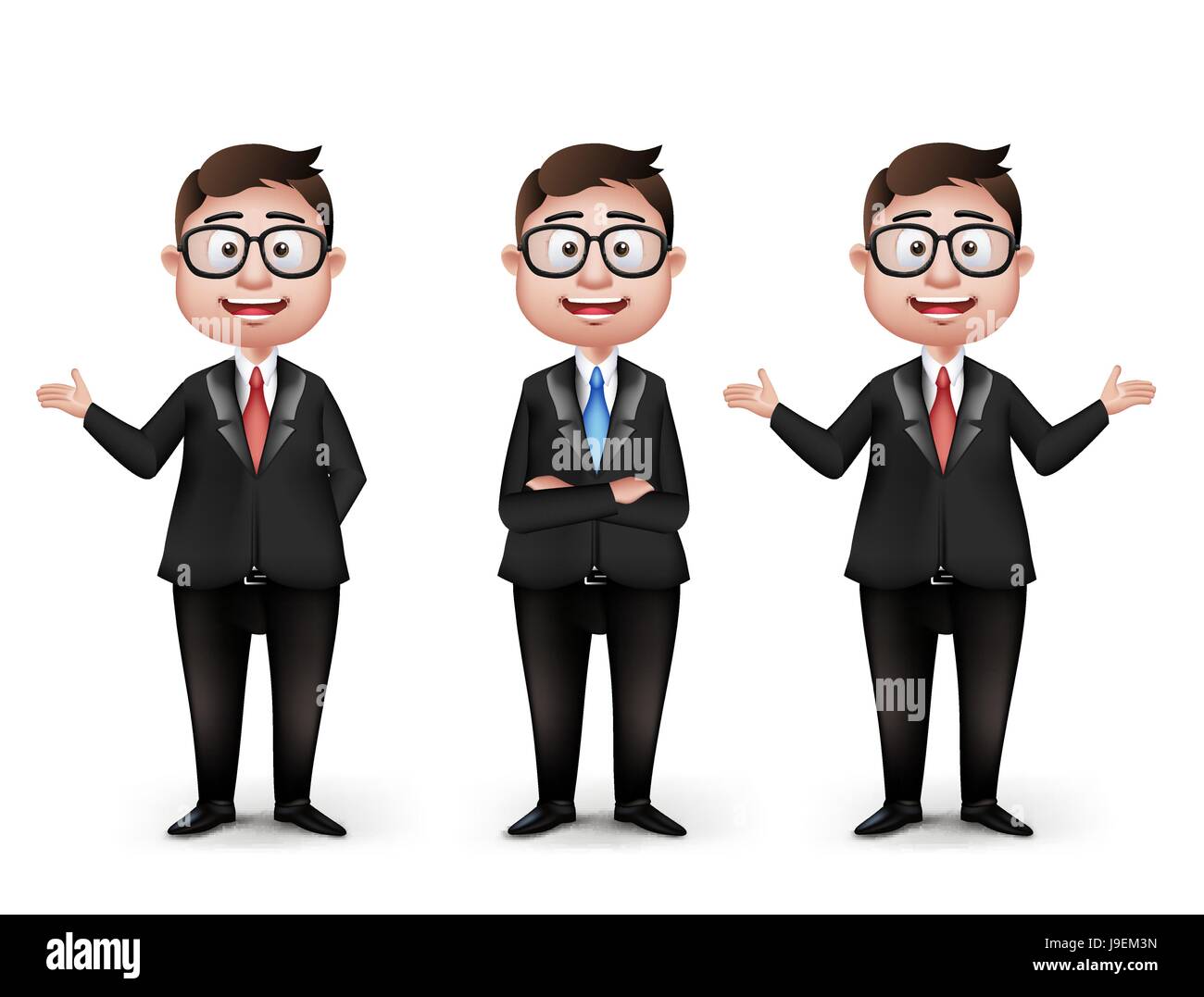 Vector Set of Smart Different Professional and Business Man Characters ...