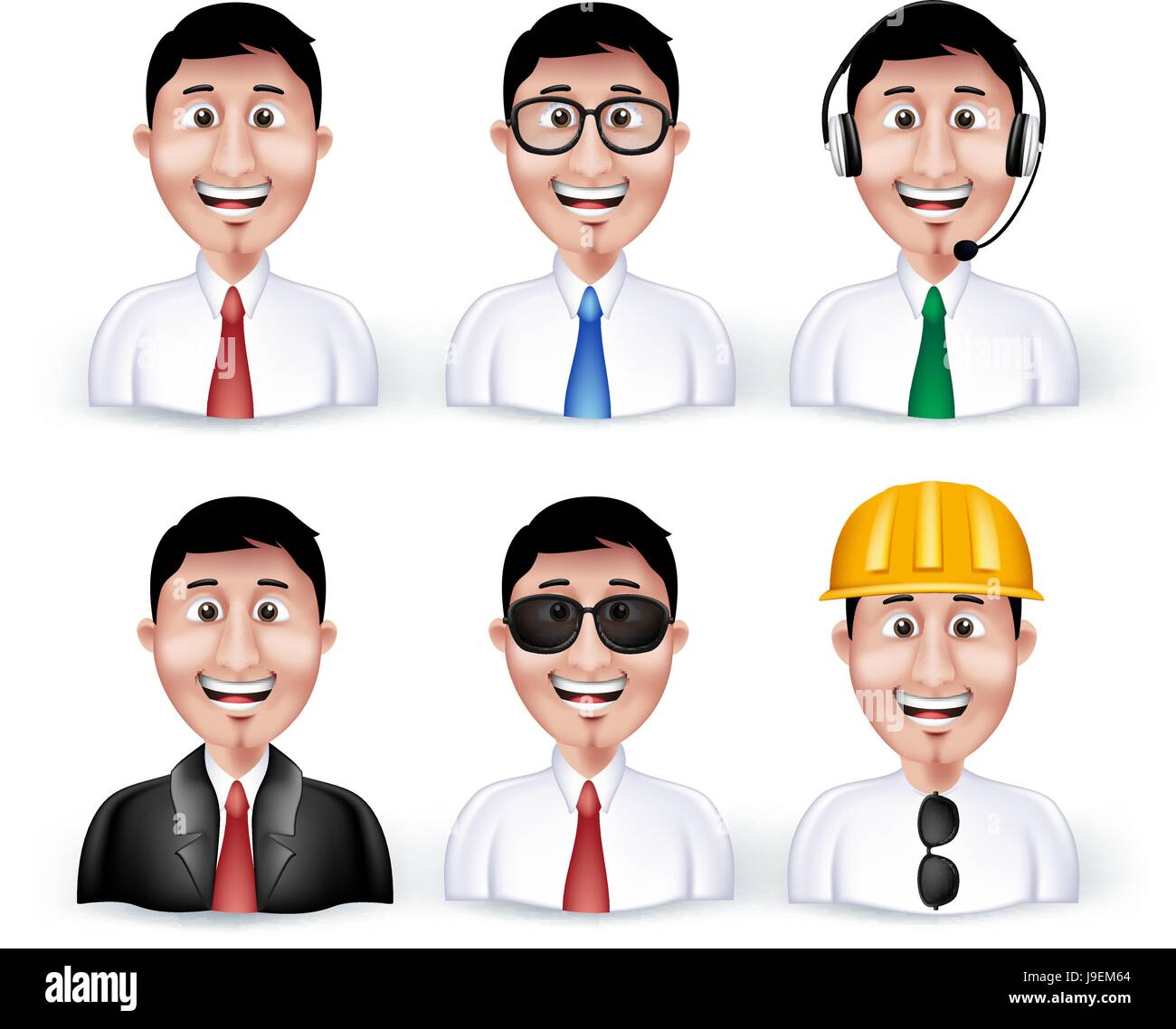 Vector Set of Dimension Smart Different Professional and Business Man ...
