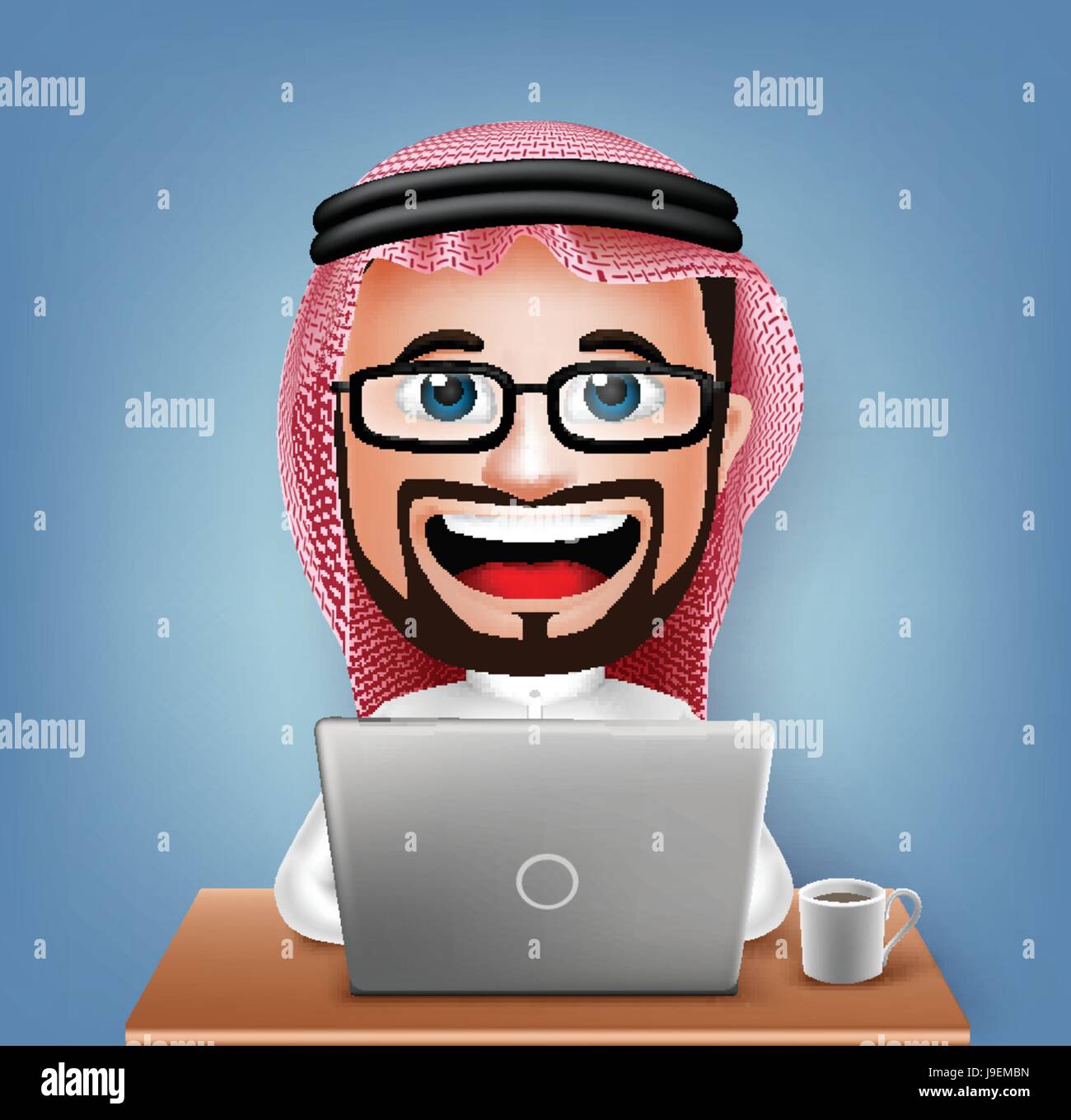 Businessman smiling arab Stock Vector Images - Alamy