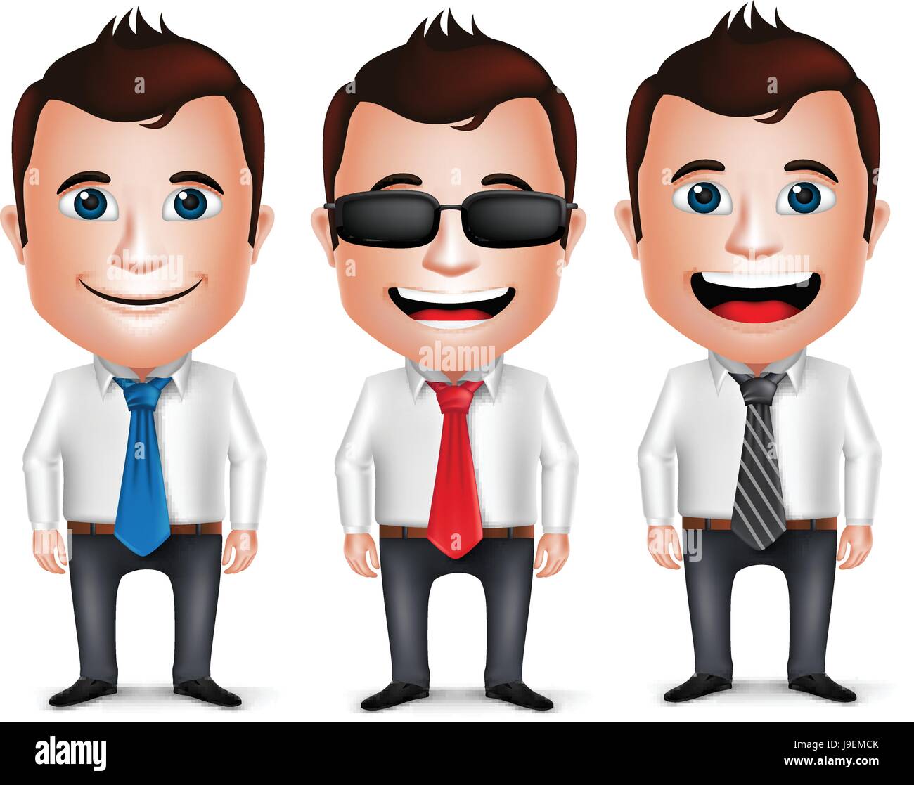 Vector Businessman Cartoon Character Wearing Long sleeve Business ...