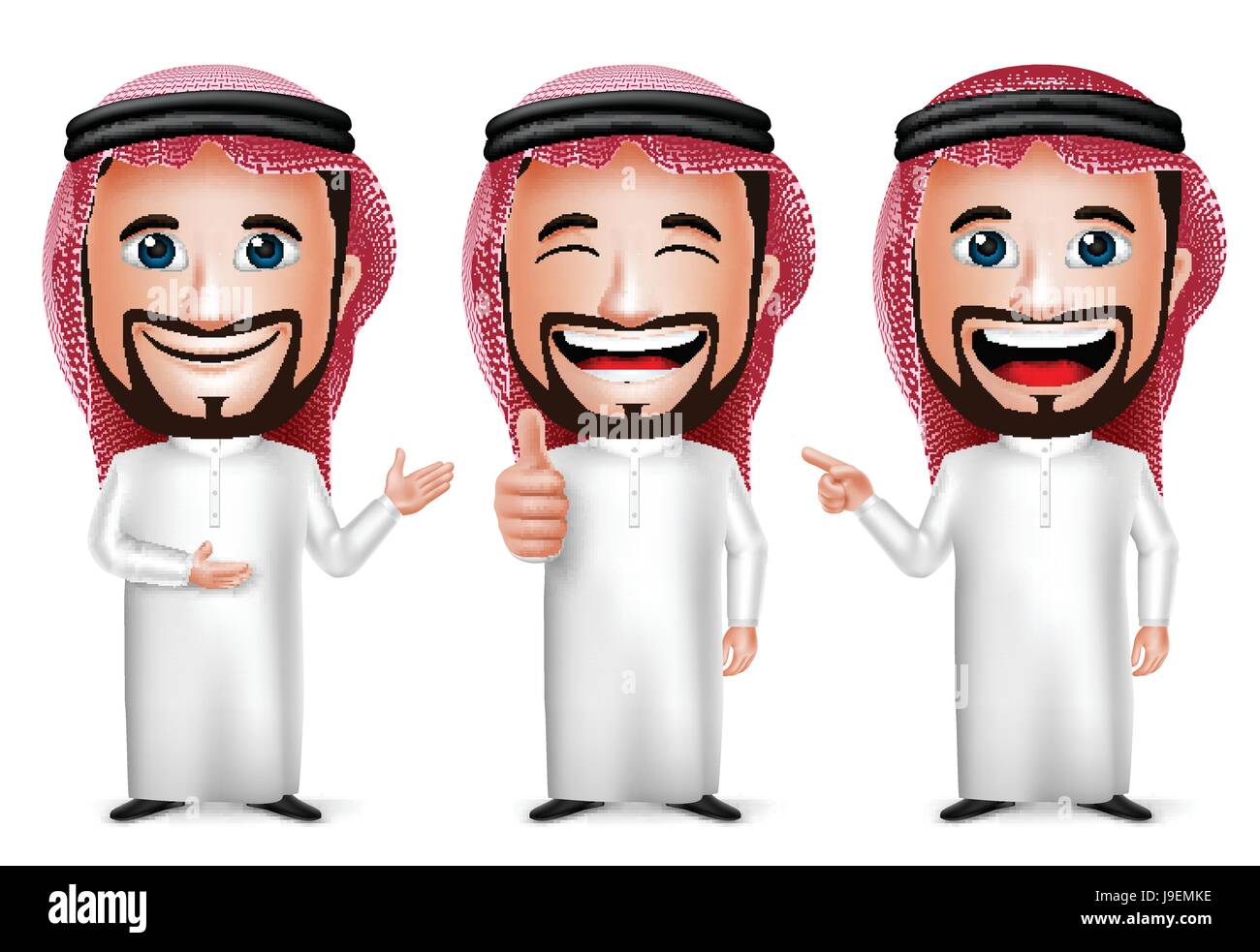 Vector Saudi Arab Man Cartoon Character with Different Pose and Hand ...