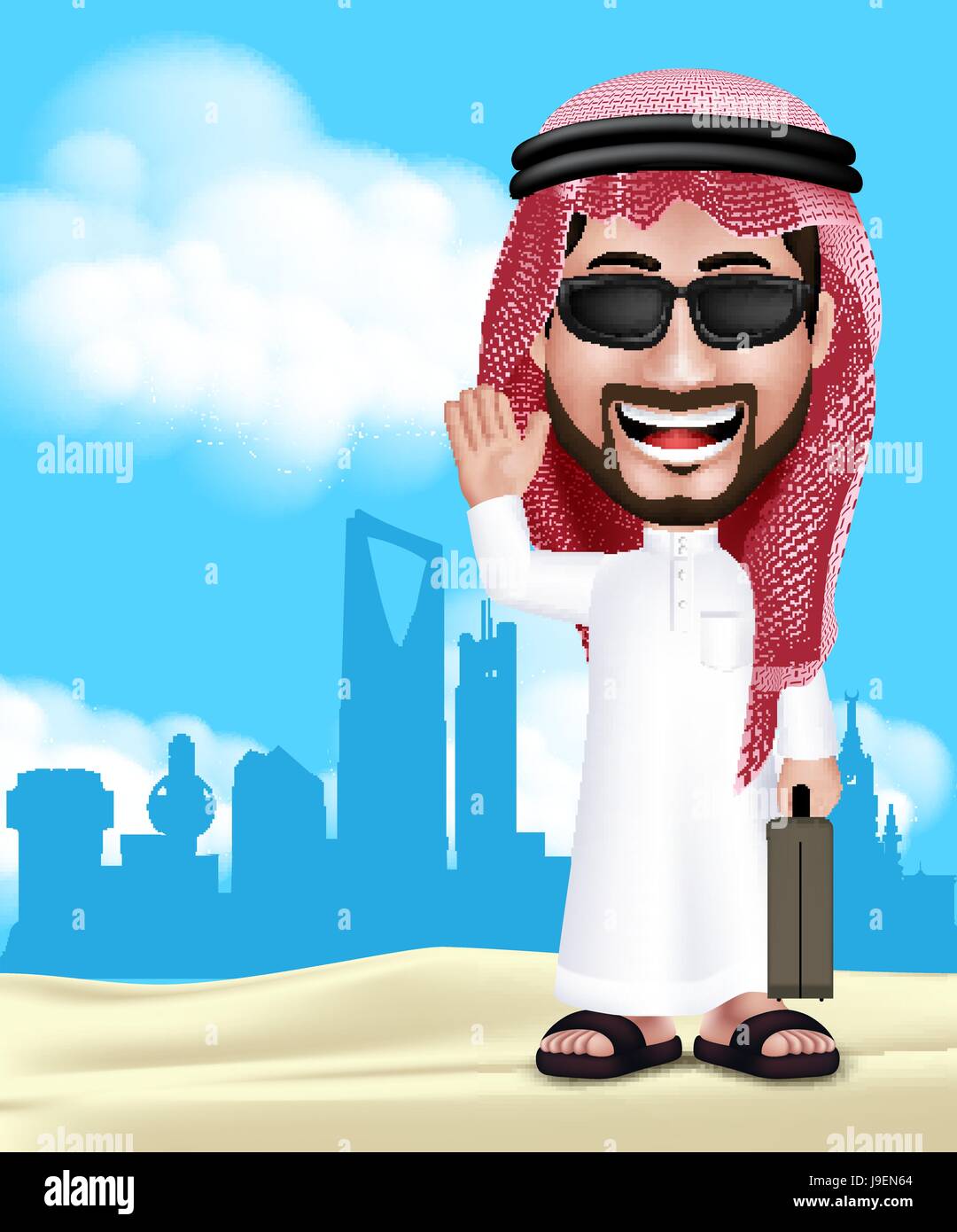 Handsome muslim arabic man smiling Stock Vector Images - Alamy