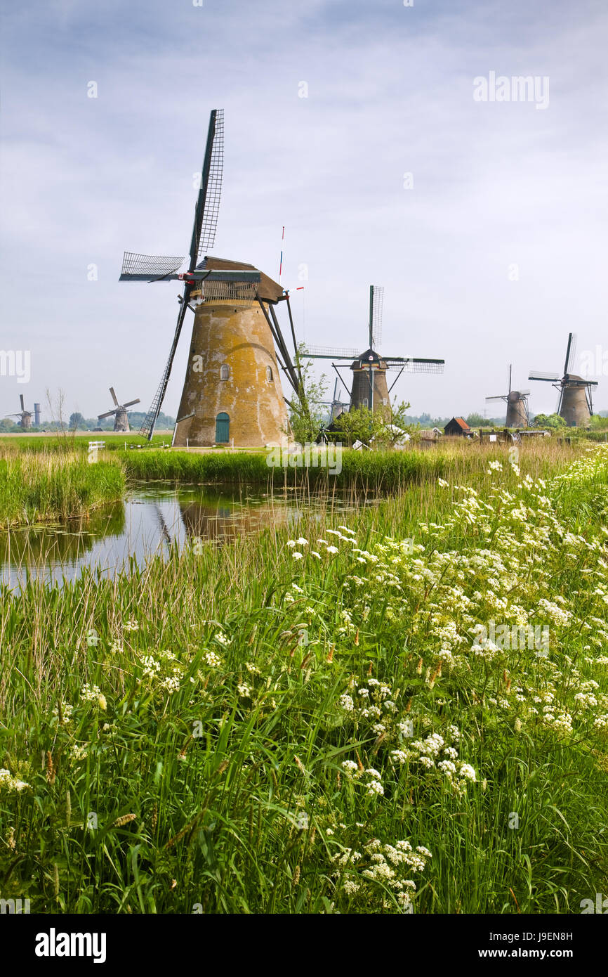 holland, netherlands, windmill, mill, mills, blue, colour, agriculture ...