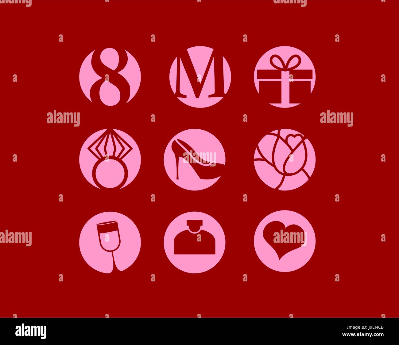 8 March, icon set, international women's day Stock Vector Image & Art ...