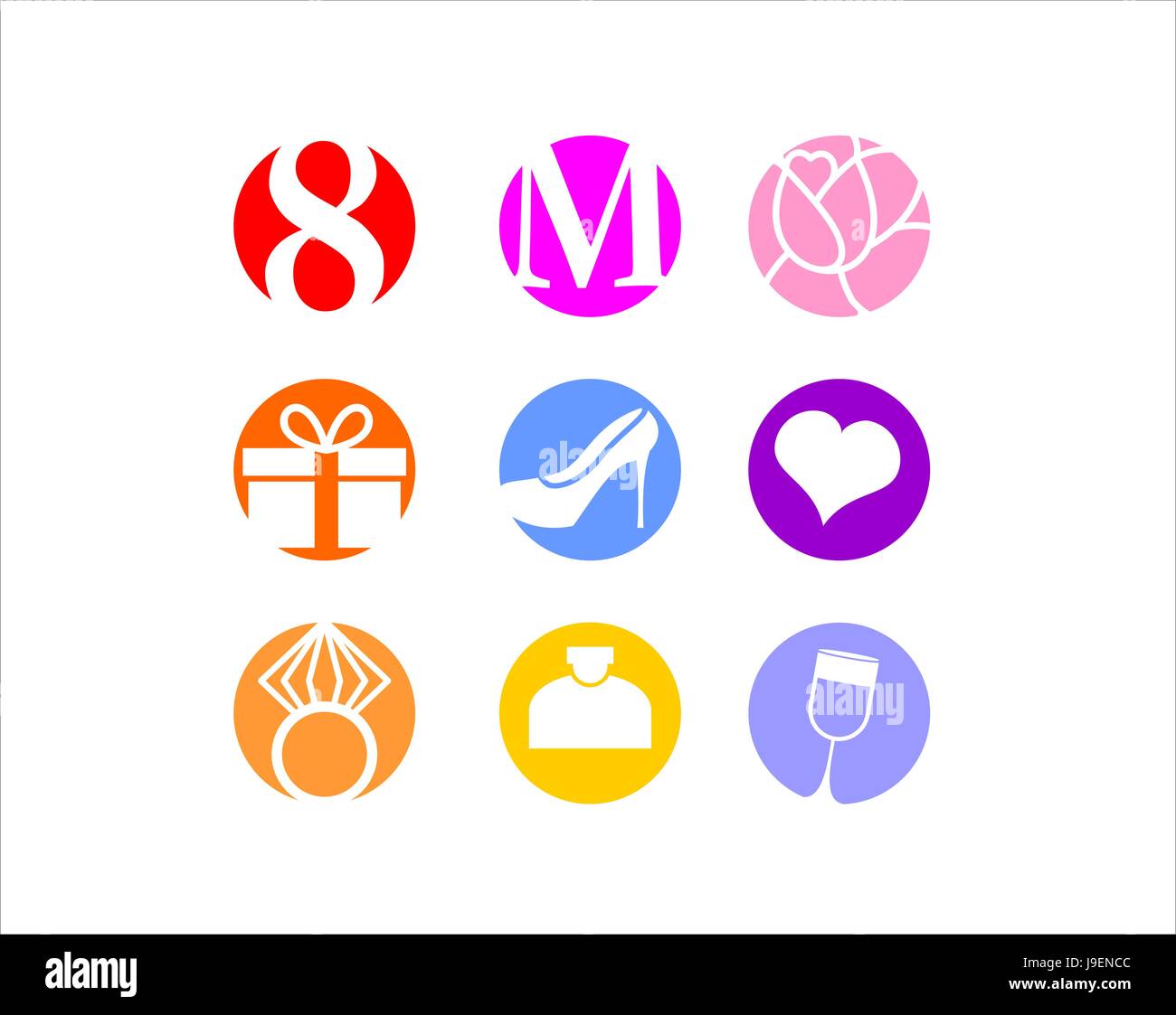 8 March, icon set, international women's day Stock Vector Image & Art ...