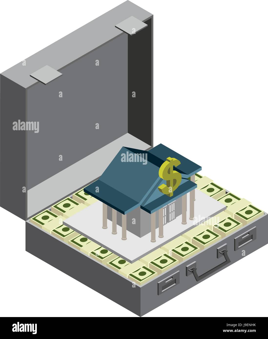 Money in suitcase Stock Vector Images - Alamy