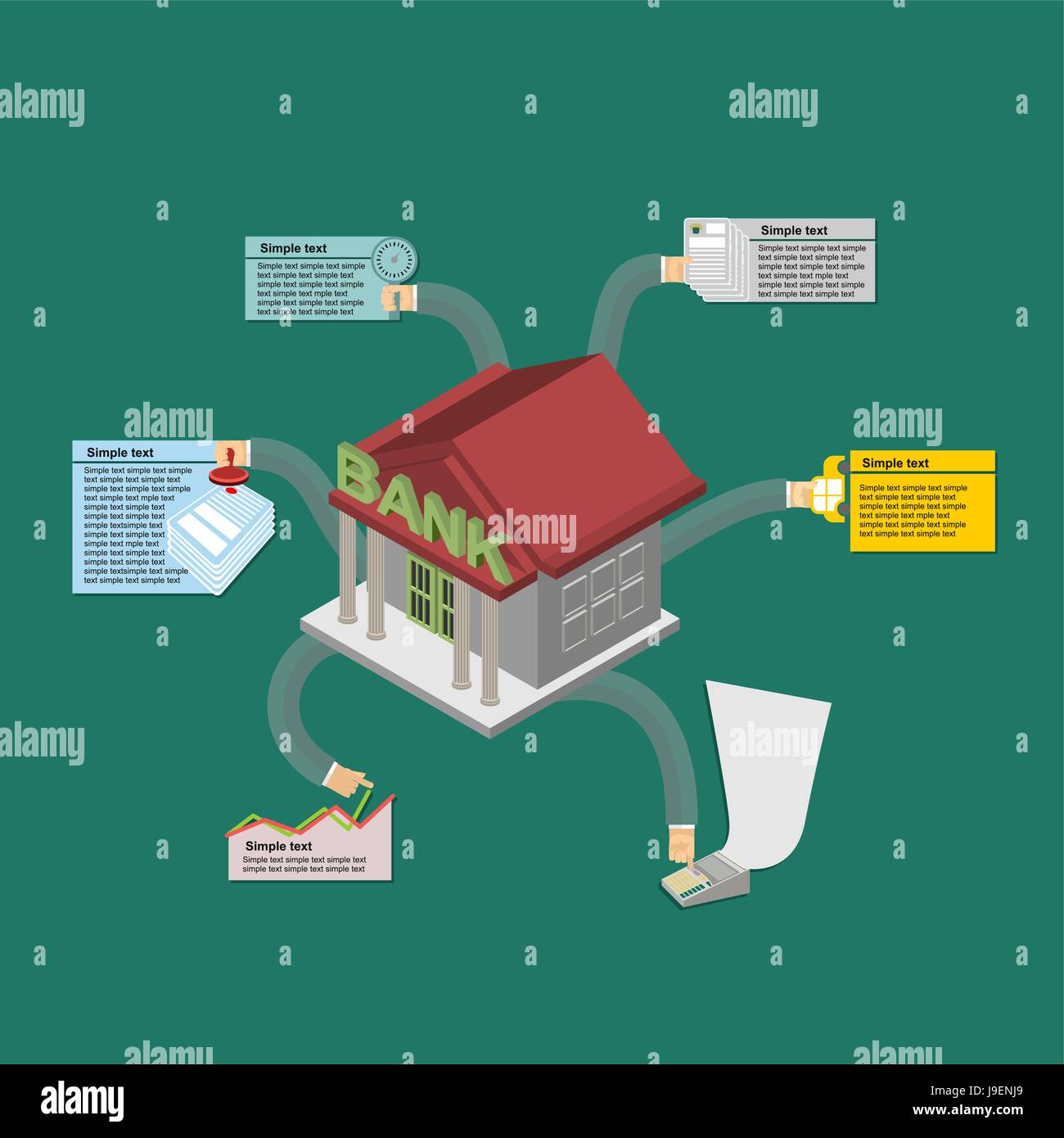 The Bank's work. Infographics banking. Isometric style Stock Vector ...