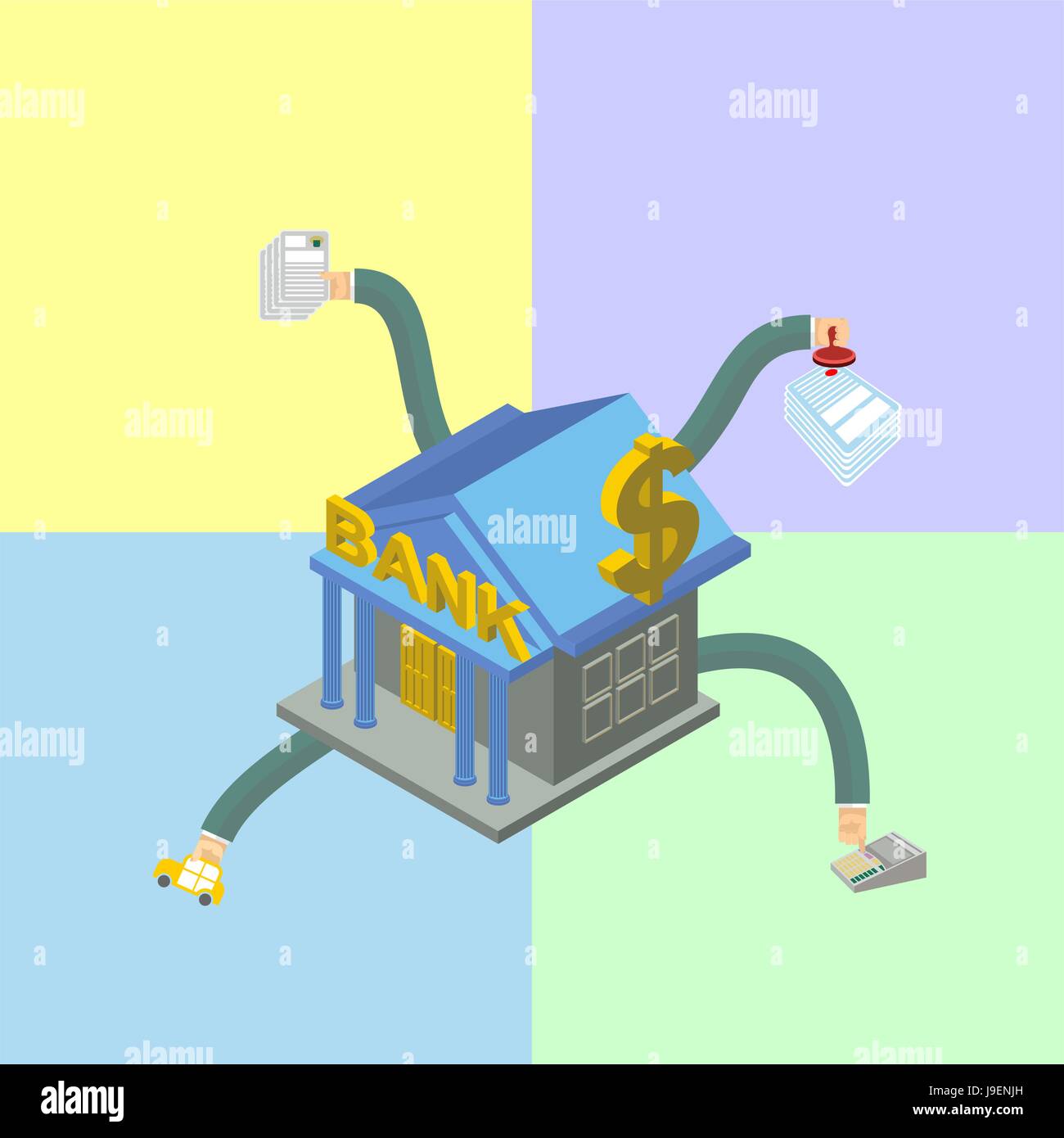 The Bank's work. Infographics banking. Isometric style Stock Vector ...
