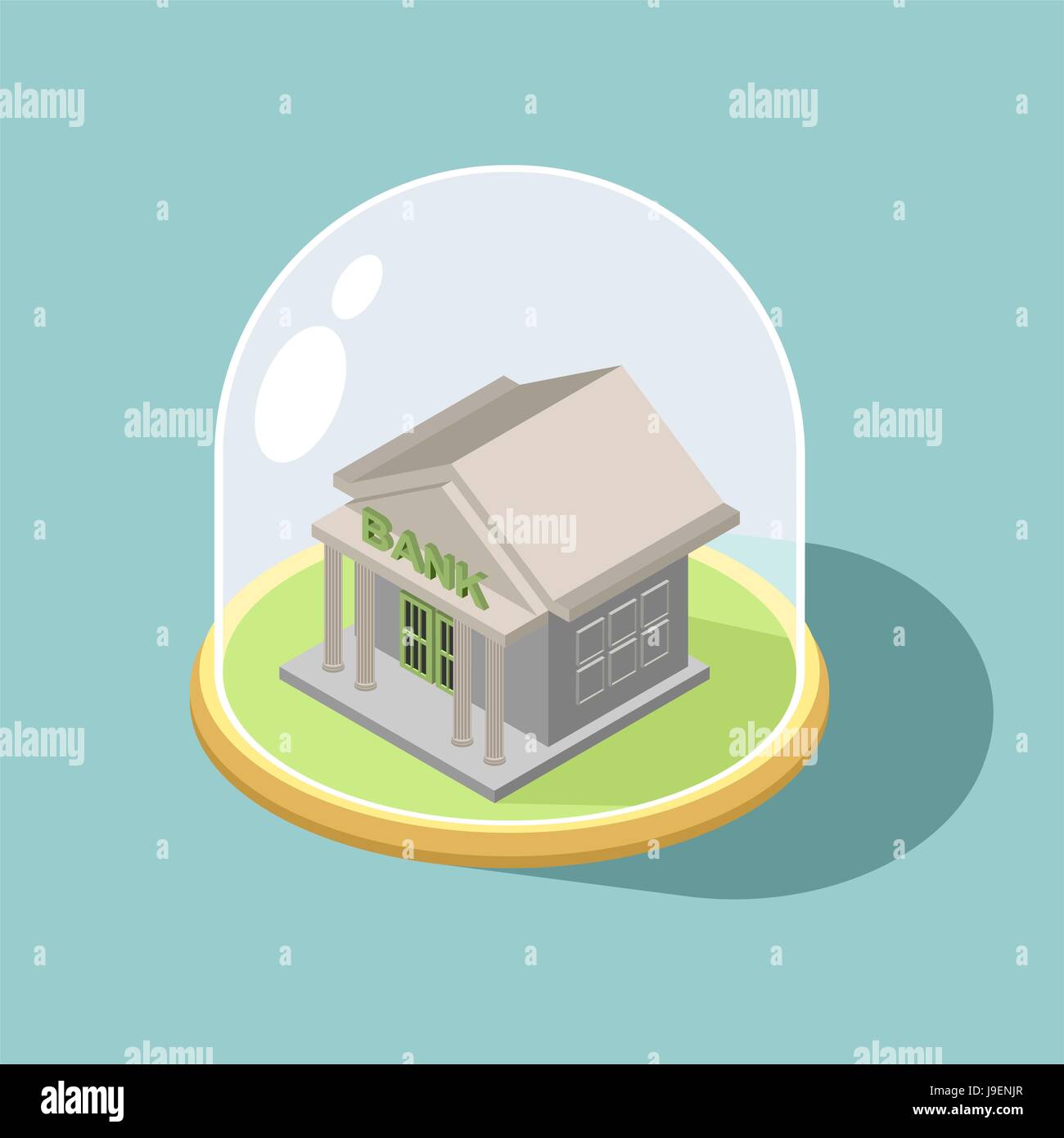Protection of Bank. bank Isometric Building Vector Stock Vector Image ...
