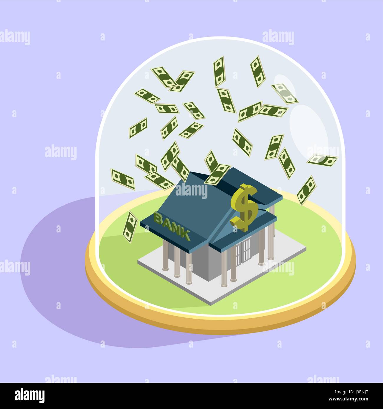 Protection of Bank. bank Isometric Building Vector Stock Vector Image ...