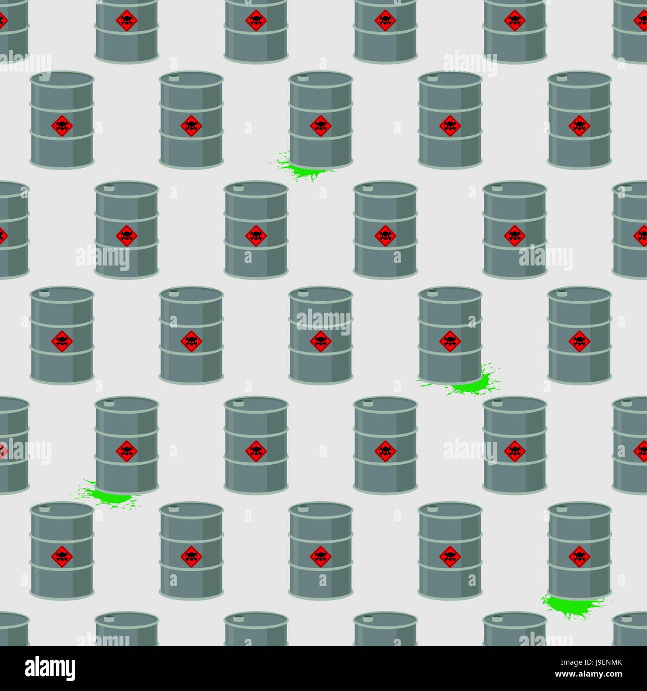 barrel of radioactive, chemical waste seamless pattern. Vector ...