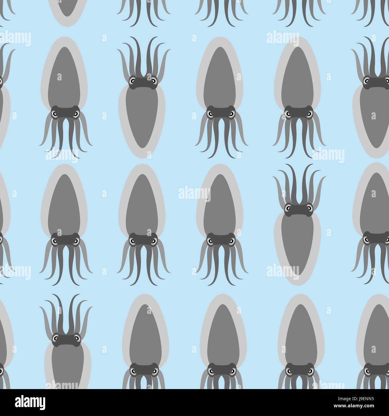 Grey Cuttlefish seamless pattern. Vector background of molluscs Stock ...