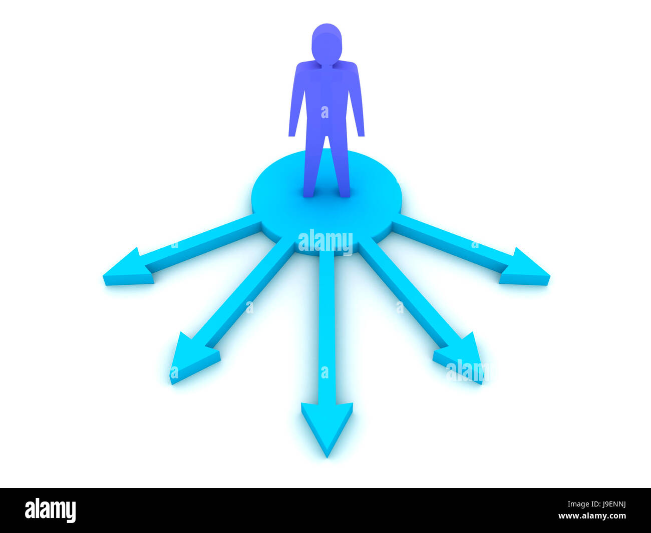 The man choosing the path. Concept 3D illustration Stock Photo - Alamy