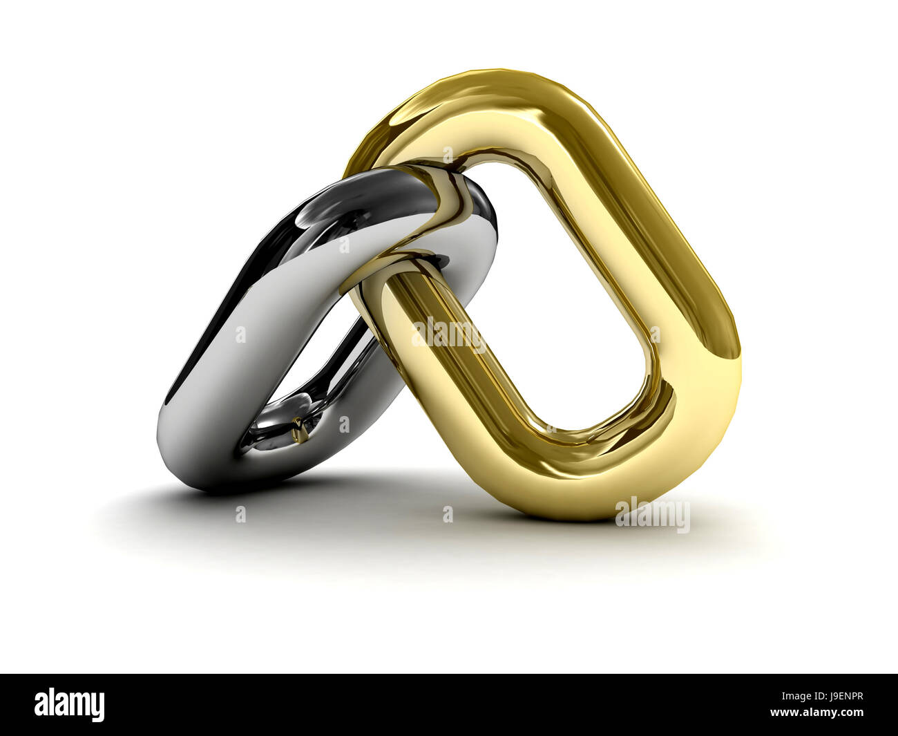 Chain link isolated on white background. Concept 3D illustration Stock ...