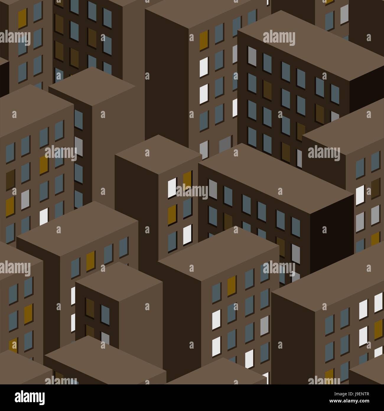 Night city seamless pattern. Background of city buildings. Vector ...