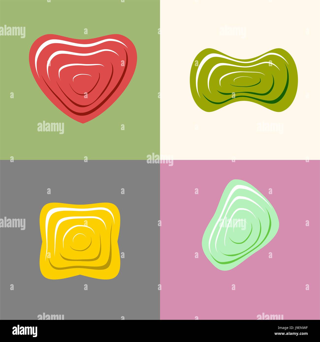 Set of logos of plastic forms. Heart icon logo Stock Vector Image & Art ...