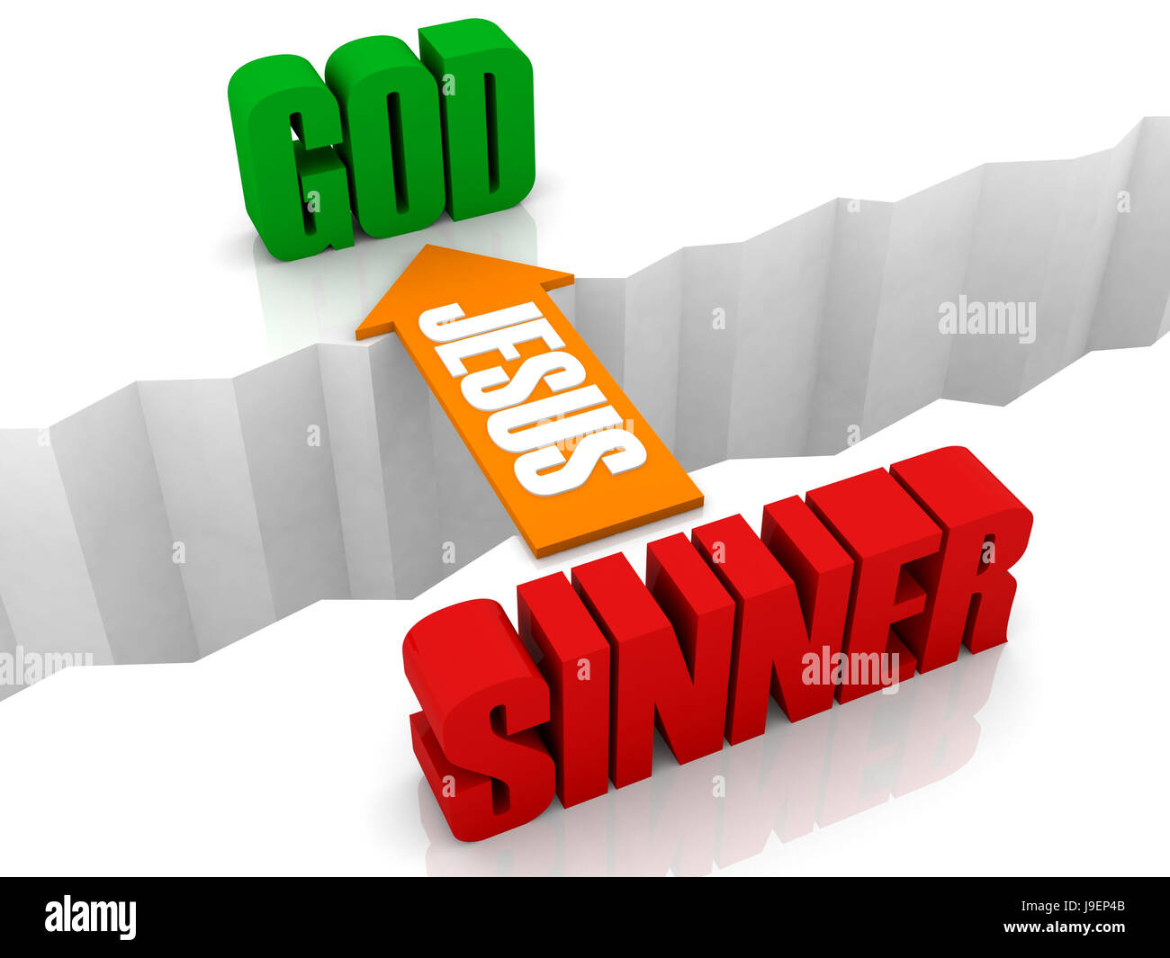 Jesus is the bridge from SINNER to GOD. Concept 3D illustration Stock ...