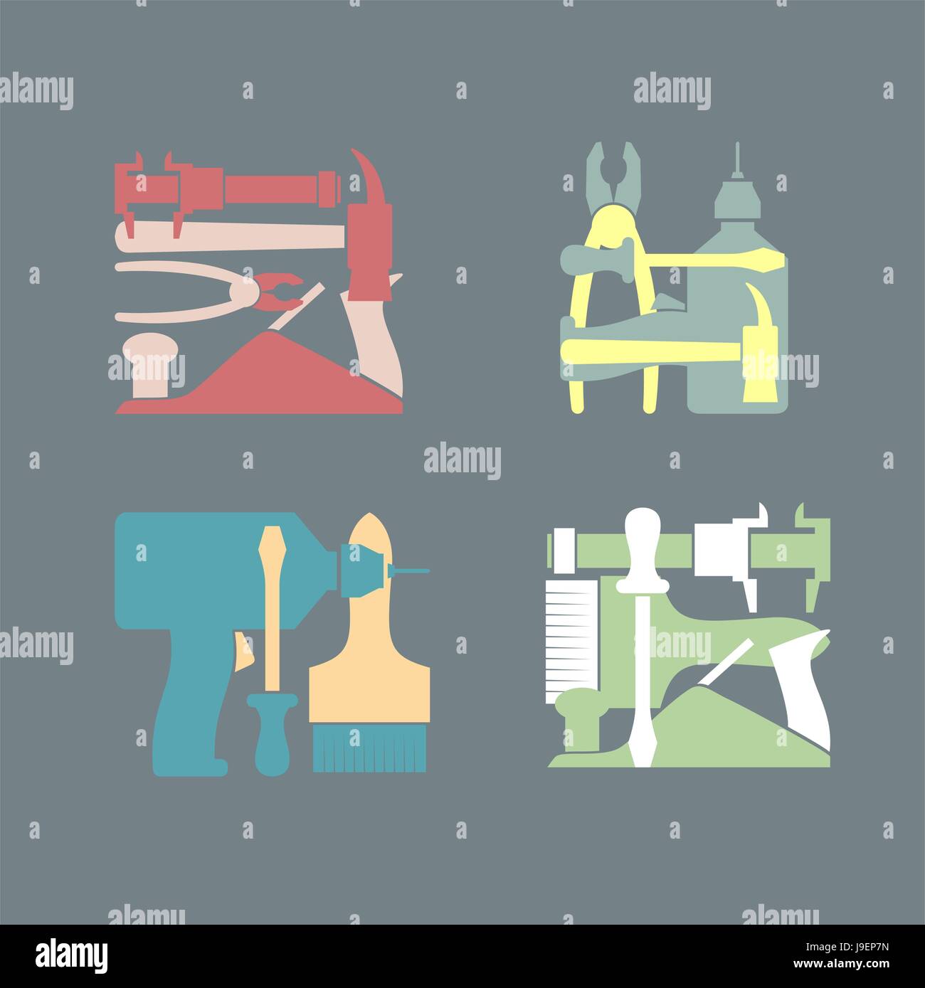 Set logos Construction tools Stock Vector Image & Art - Alamy