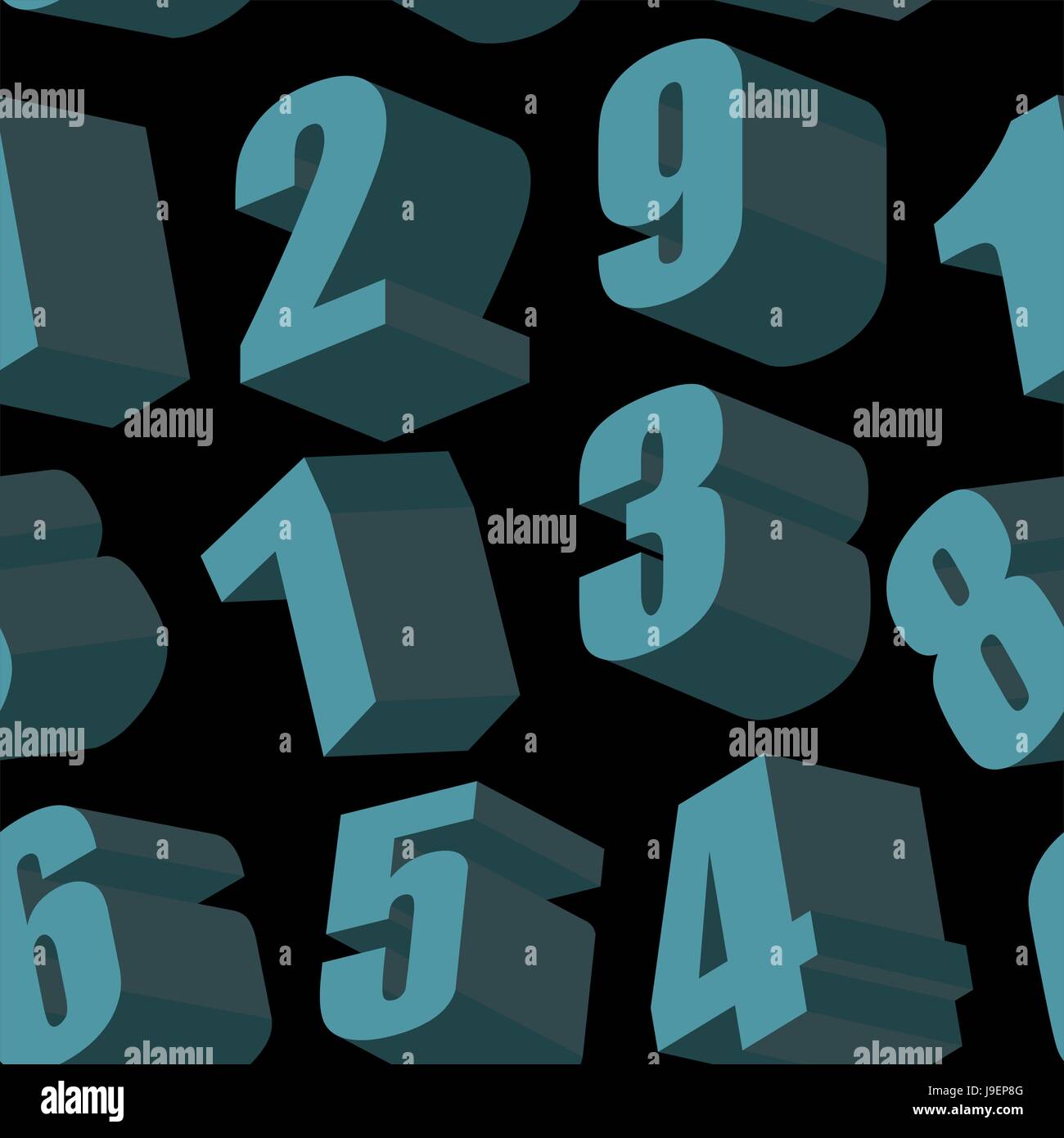 Digits on black background. Vector seamless pattern Stock Vector Image ...