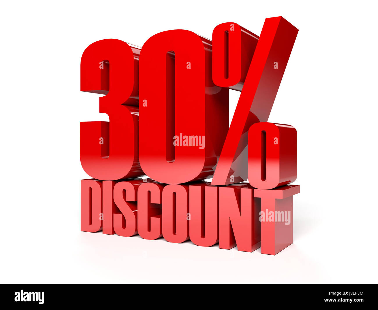 Red 3d text 30 percent hi-res stock photography and images - Alamy