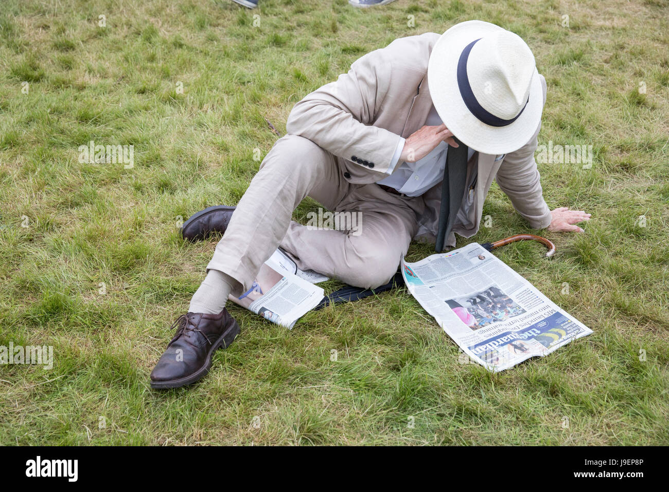 Reading the Guardian Stock Photo - Alamy