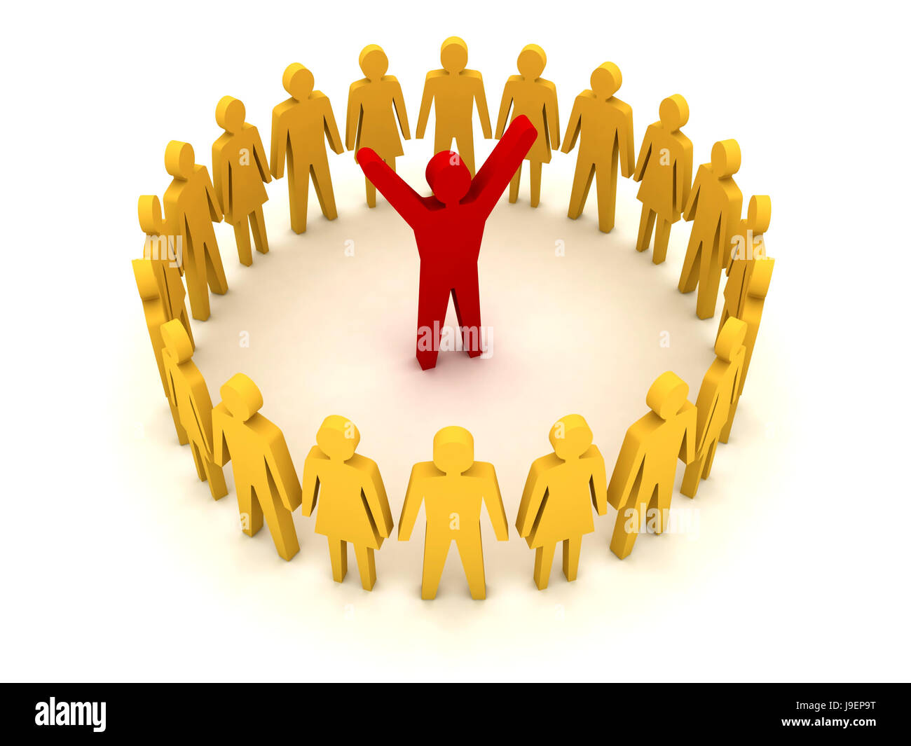 People around leader. Success. Concept 3D illustration Stock Photo - Alamy