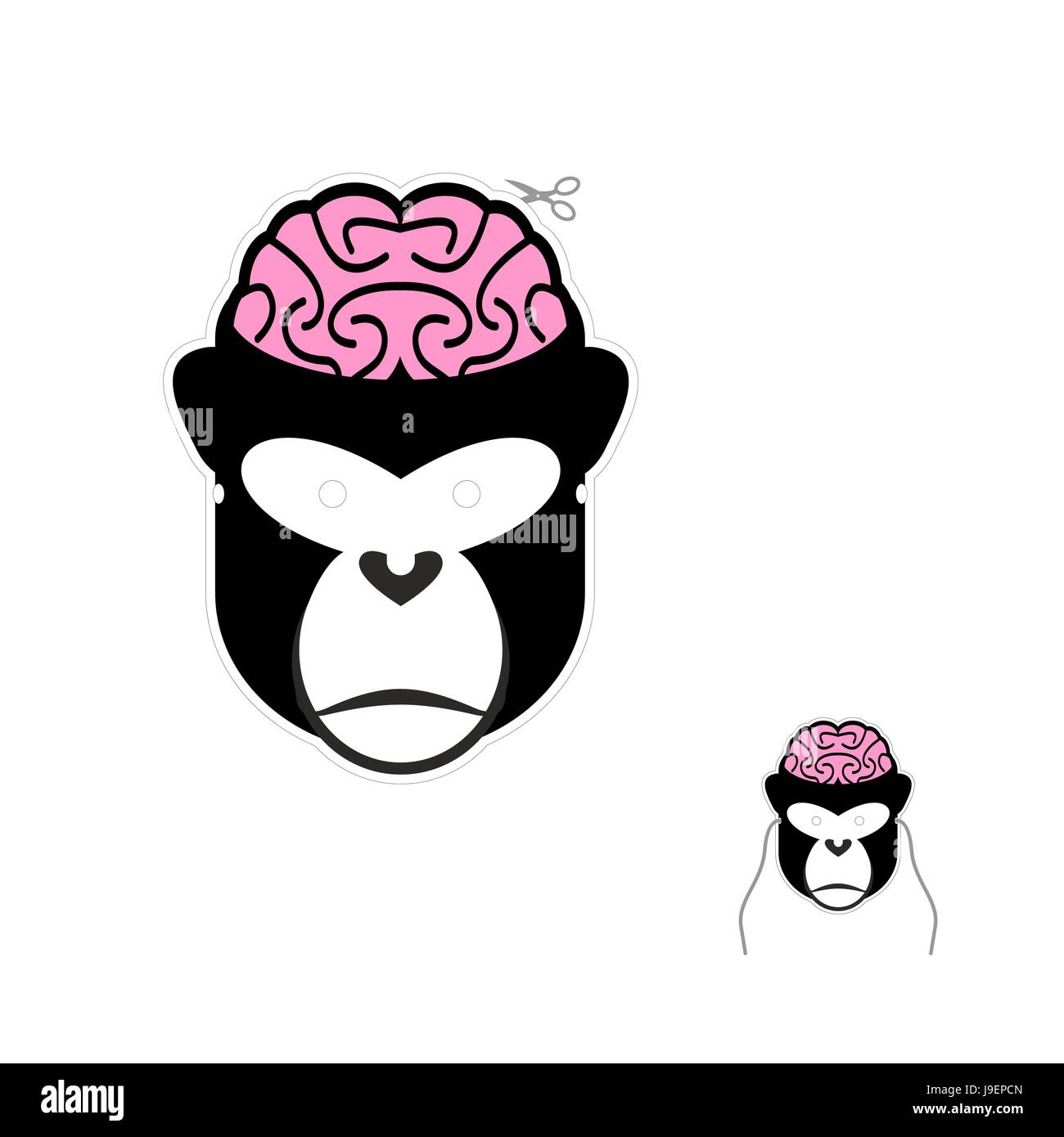 Monkey with brains. Carnival mask for any holiday. Mask for Halloween ...