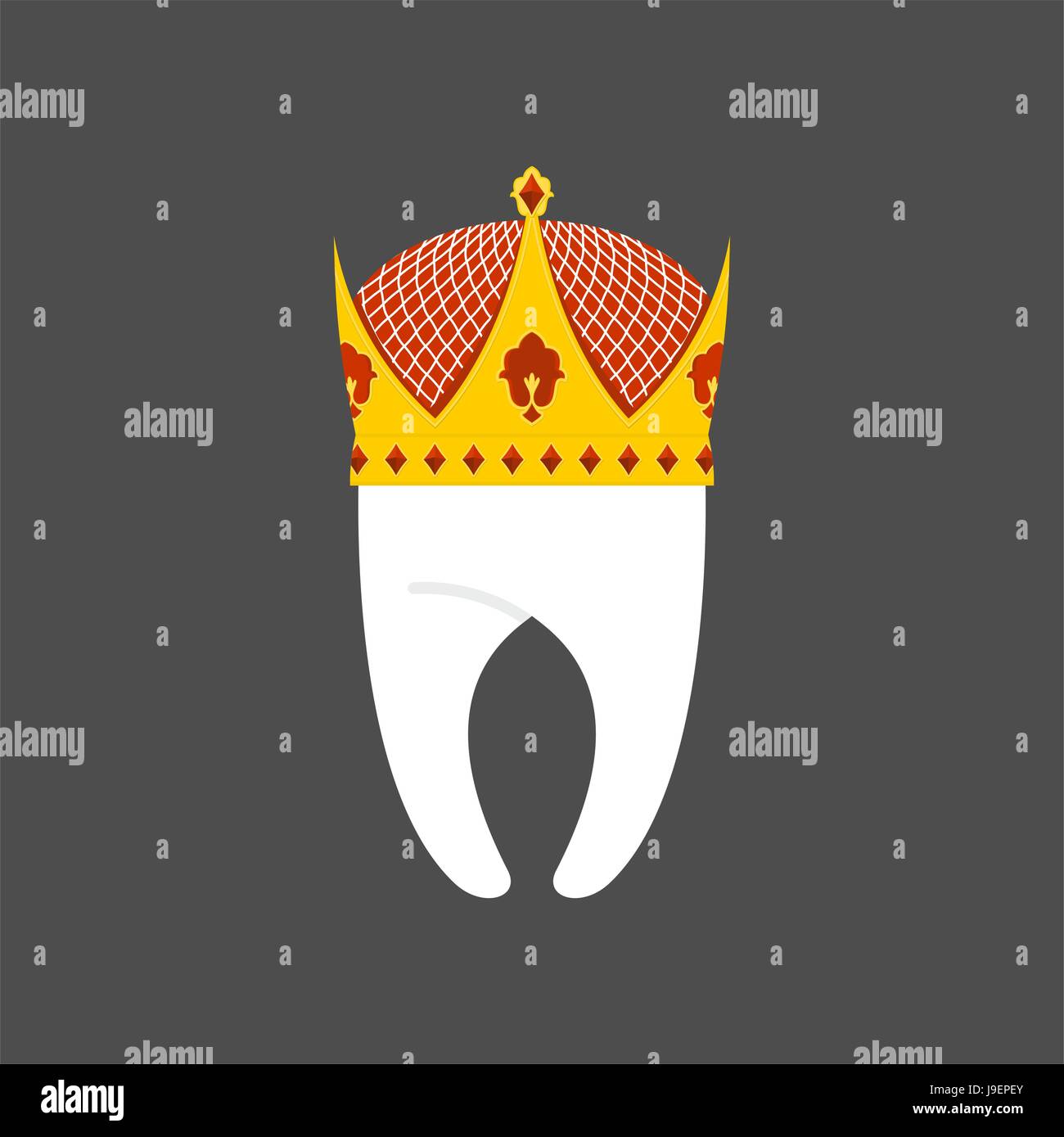 Tooth Crown. White pure Royal. Vector illustration logo for dentist ...