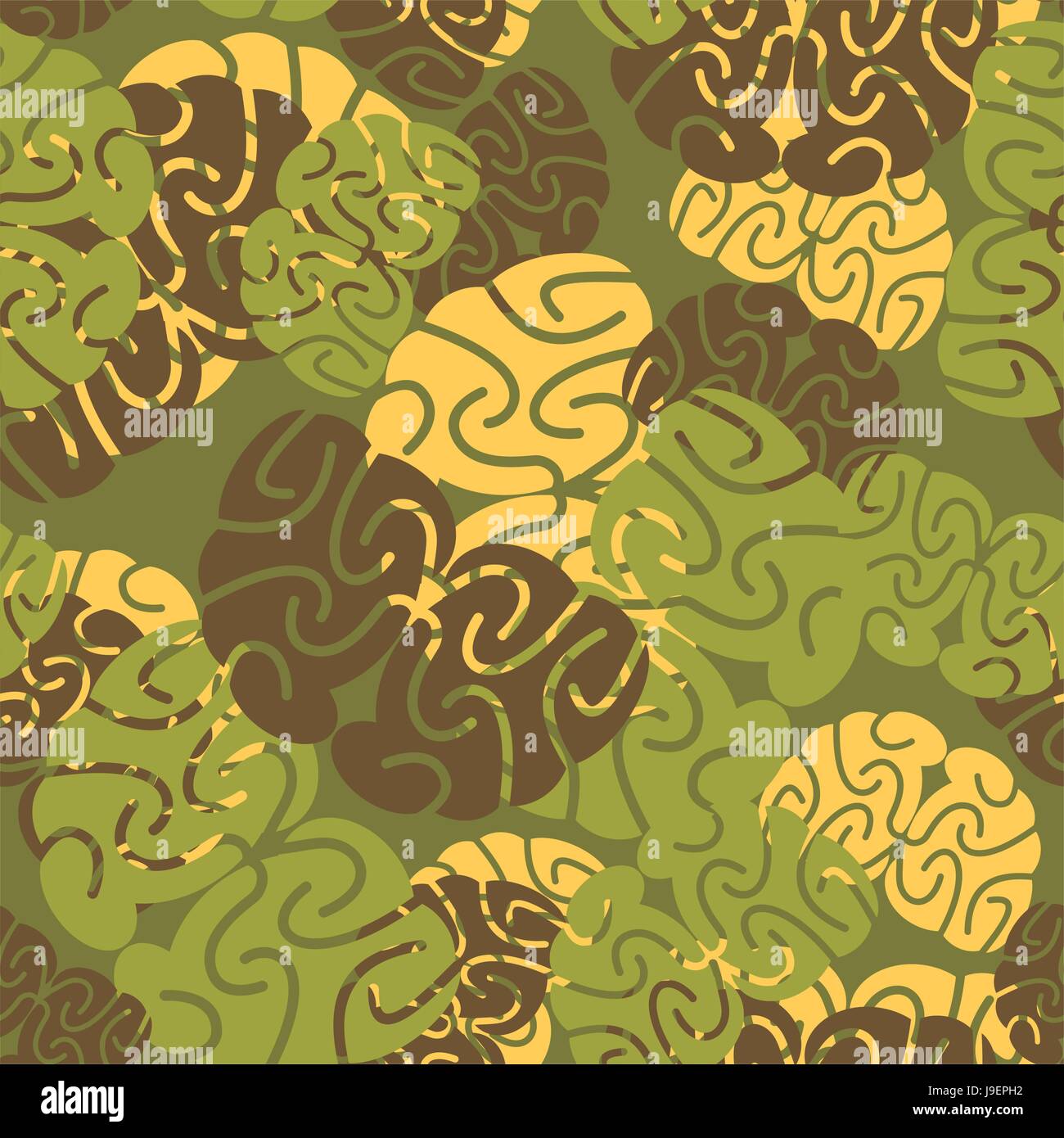 Military texture of brains. Camouflage army seamless pattern of brain ...