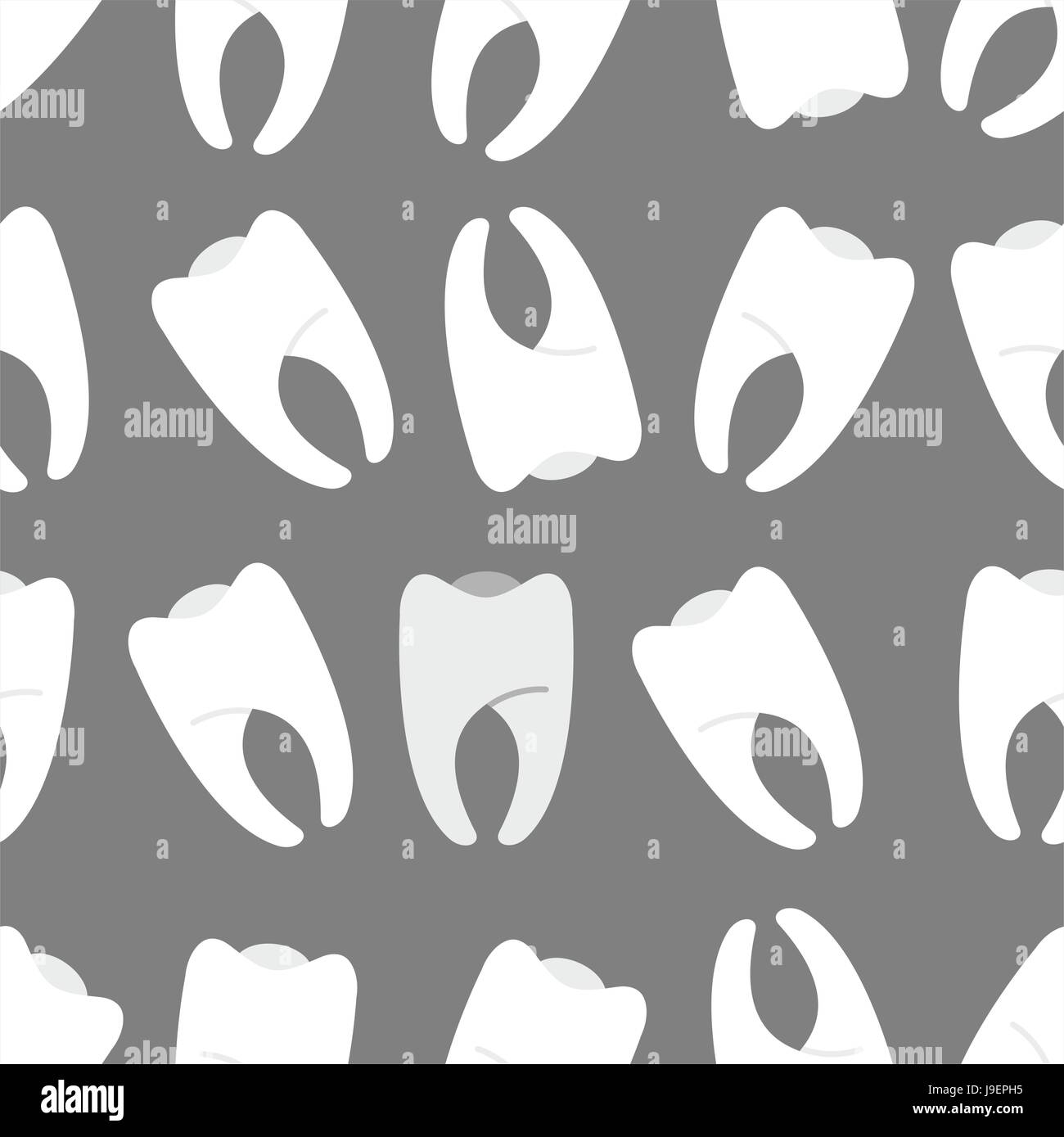 White teeth on a grey background seamless pattern. Ornament for dentist ...