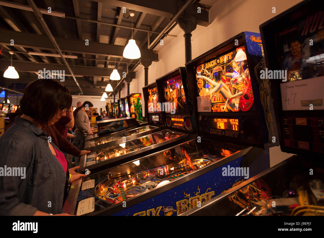 Various collection of arcades. Games being refurbished and fixed, retro ...