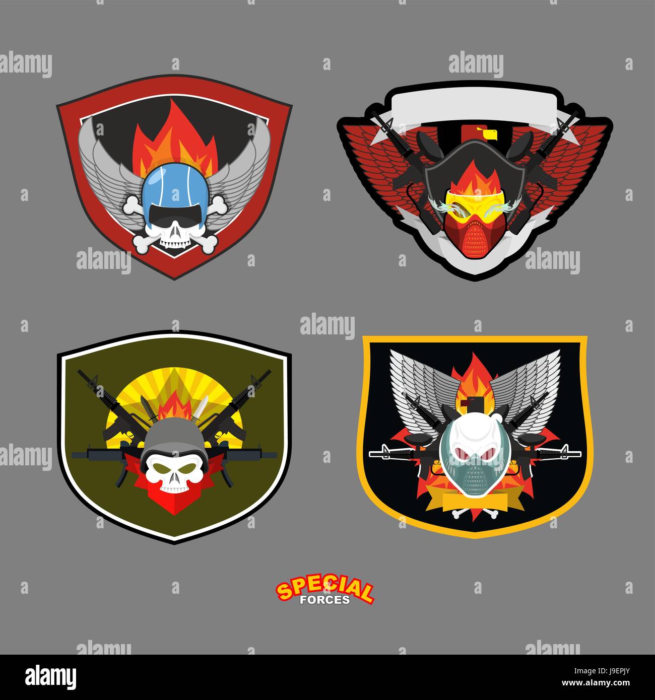 Special unit military logo set. Vector illustration Stock Vector Image ...