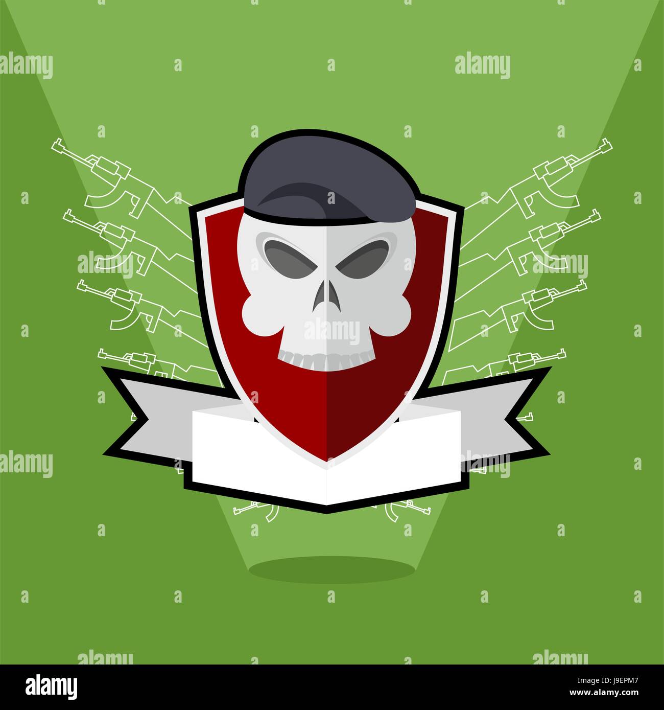 Army emblem. Skull on shield Stock Vector Image & Art - Alamy