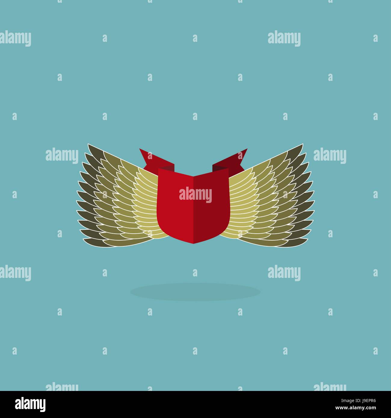 shield with wings and ribbon. heraldic shapes Stock Vector Image & Art ...