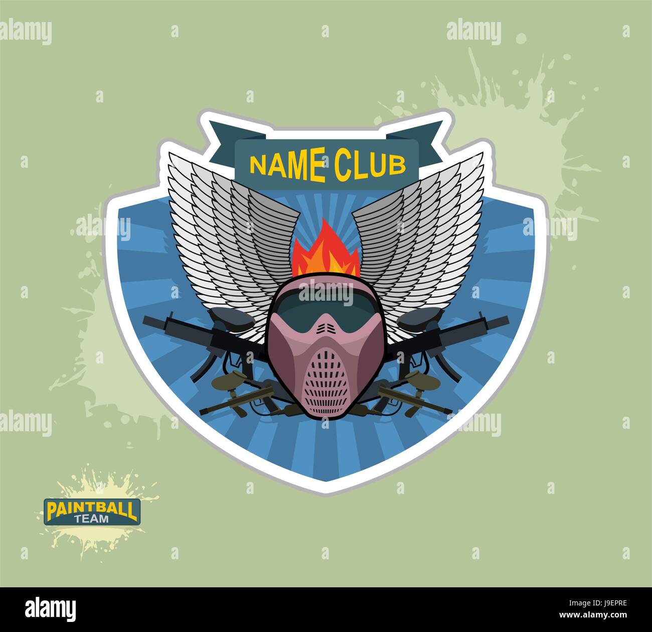 paintball logo emblem. paintball guns and Wings. Mortal Heraldry Stock ...